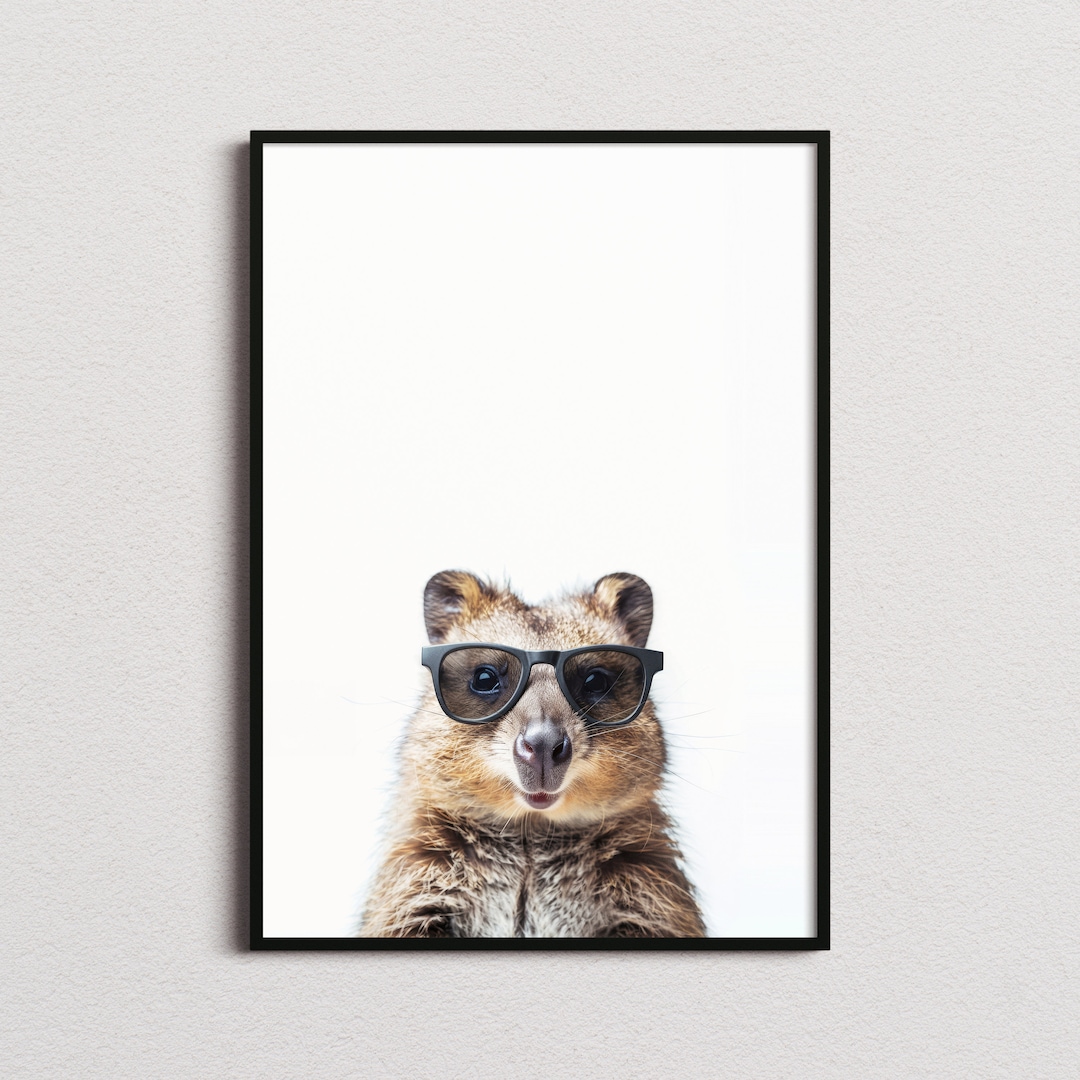 Quokka in Sunglasses Print, Quokka Print, Quokka Poster, Funny Quokka ...