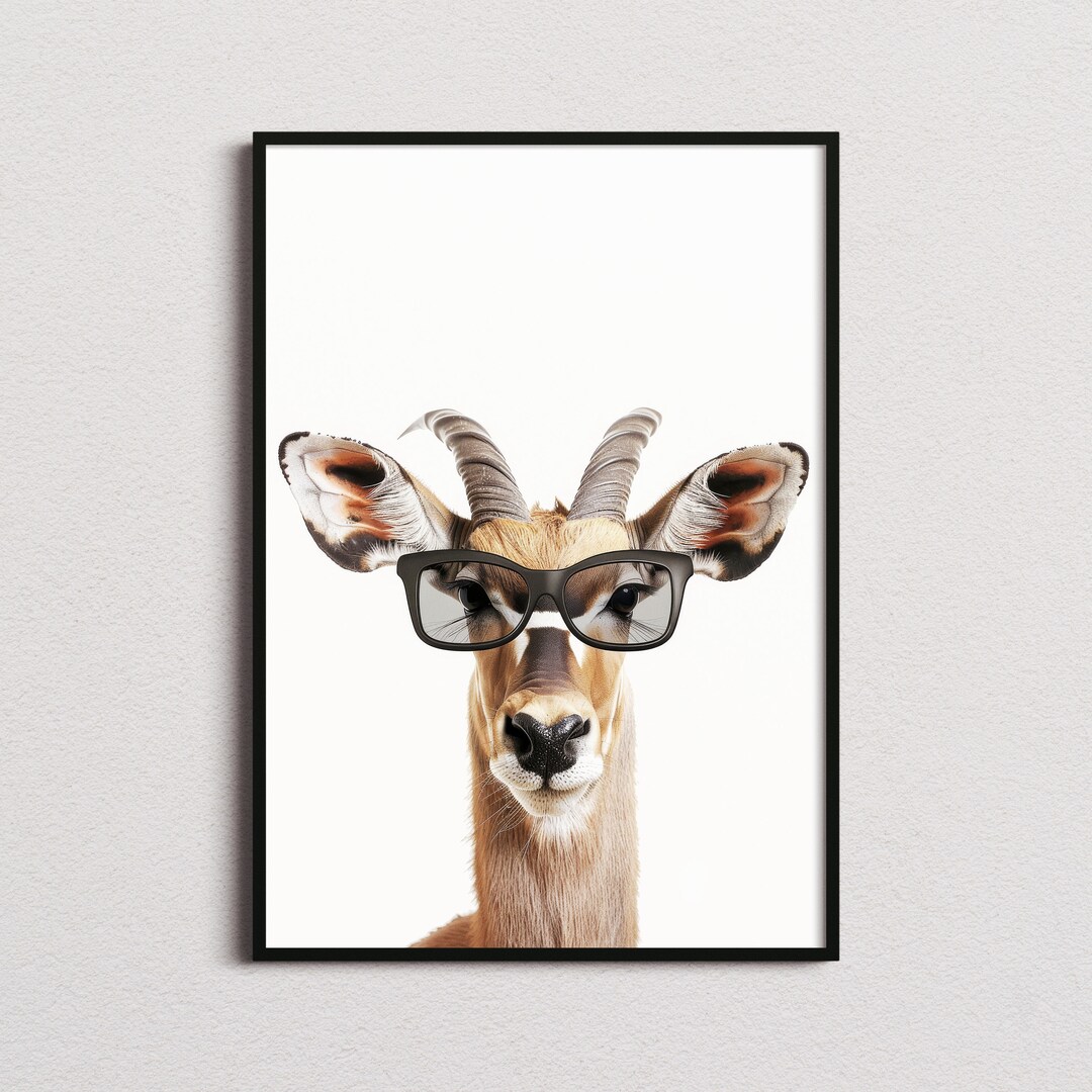 Kudu in Sunglasses Print, Kudu Print, Kudu Poster, Funny Kudu Print ...