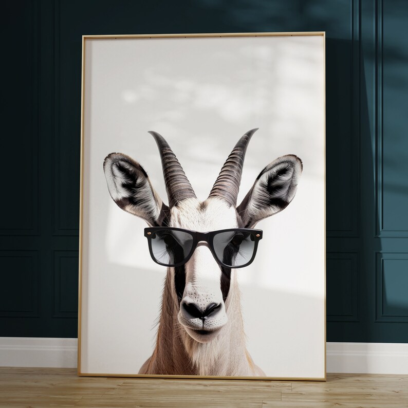 Oryx in Sunglasses Print, Oryx Print, Oryx Poster, Funny Oryx Print ...