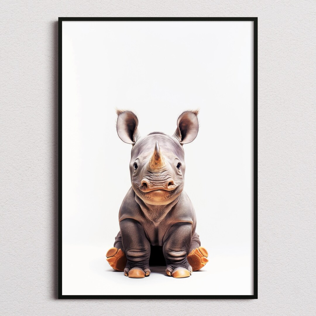 Baby Rhino Print, Rhino Poster, Rhino Wall Art, Rhino Art Print, Rhino ...
