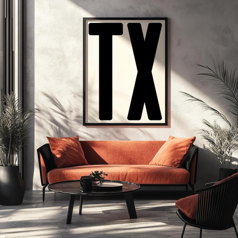Tx Typography Art - Etsy