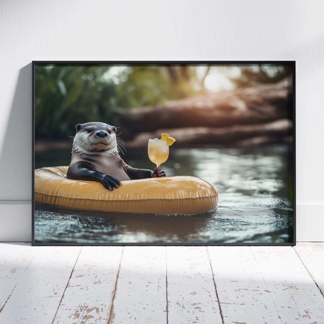 Relaxing Otter, Otter Print, Otter Poster, Otter Art, Funny Otter, Cute ...