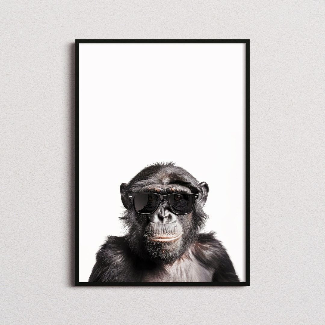 Ape in Sunglasses Print, Ape Print, Ape Poster, Funny Ape Print, Ape ...