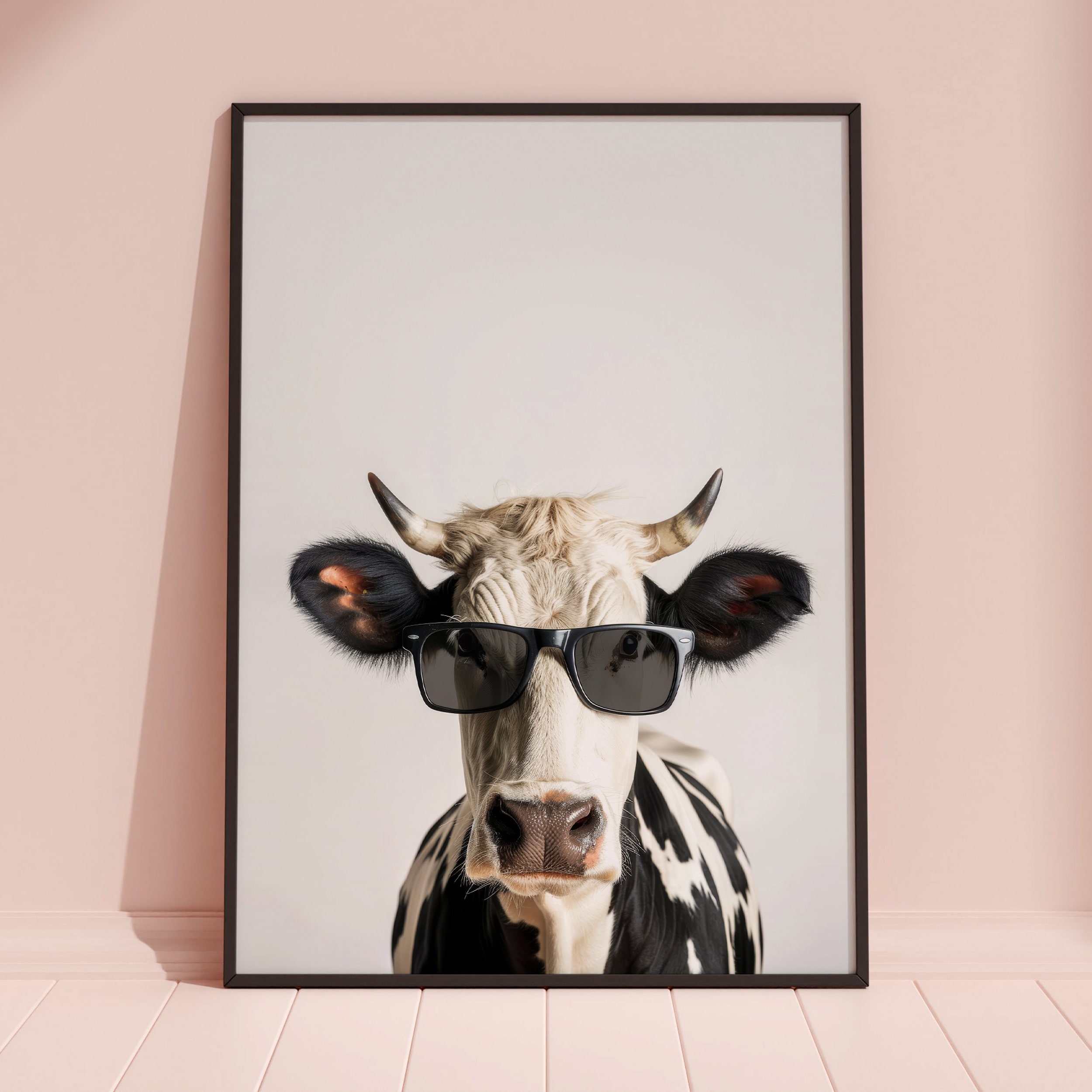 Cow in Sunglasses Print, Cow Print, Cow Poster, Funny Cow Print, Cow ...