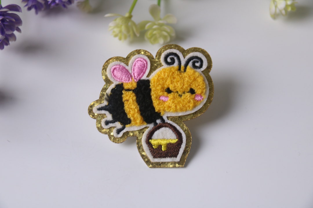 Chenille Bee Patch, Honey Bee Patch, Iron on Patch, Embroidered Patch ...