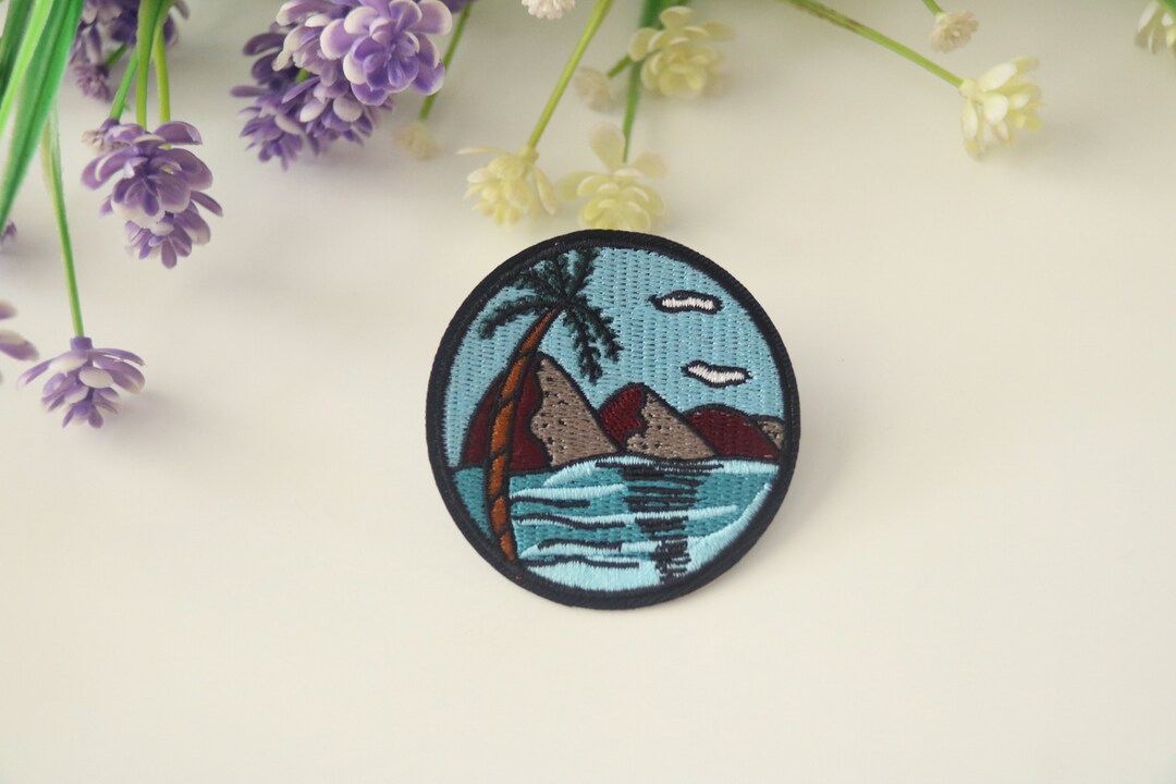 Beach Badge Patch, Hawaii Patch, Iron on Patch, Embroidered Patch ...
