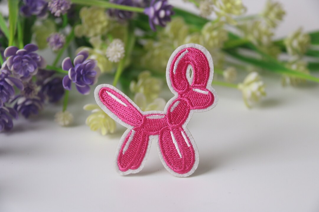 Pink Balloon Dog Patch, Iron on Patch, Embroidered Patch, Funny Patch, Cool Patch, for Vest, for ...