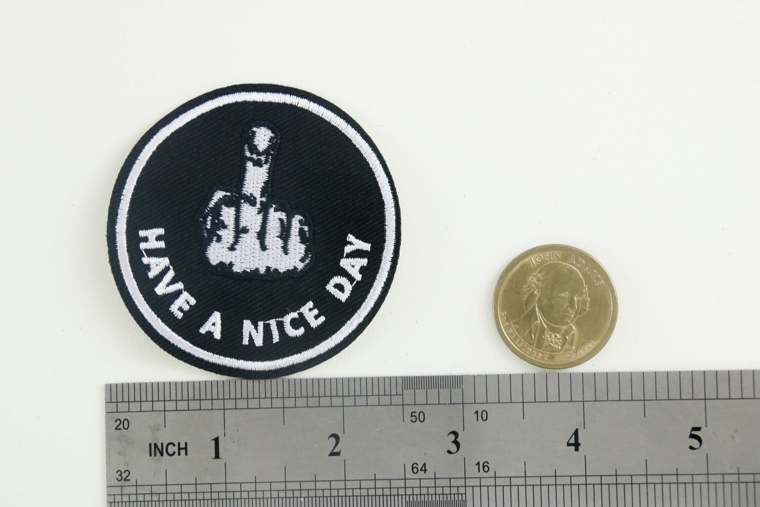 Have a Nice Day Patch, Middle Finger Patch, Iron on Patch, Embroidered ...
