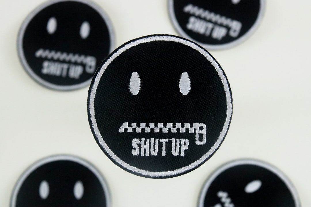 Shut up Patch, Zipper Mouth Patch, Iron on Patch, Embroidered Patch ...