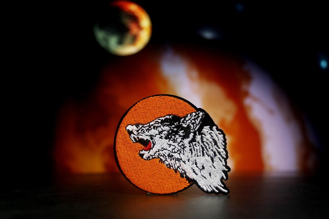 Wolf Patch, Moon Patch, Lone Wolf Patch, Iron on Patch, Embroidered ...