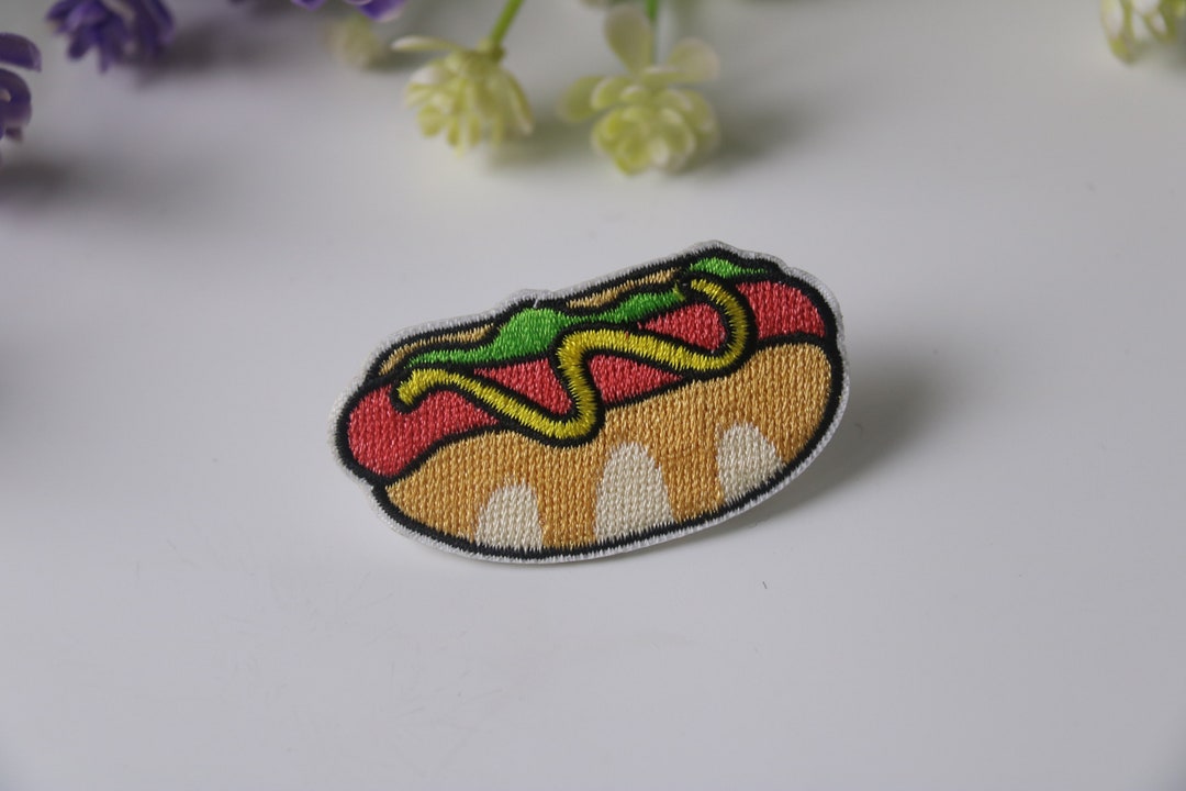 Hot Dog Patch, Iron on Patch, Embroidered Patch, Funny Patch, Cool ...