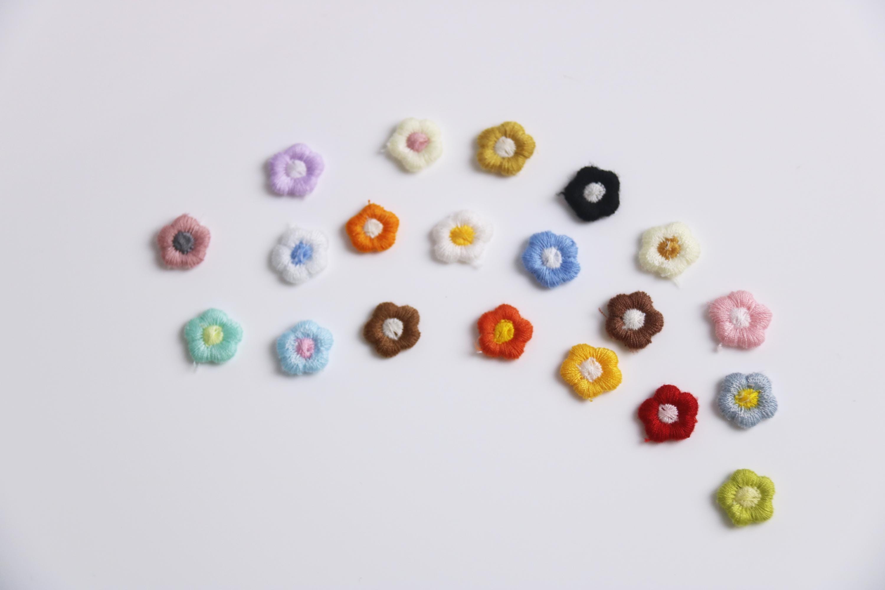 Mini Cute Tiny Fabric Flowers Patches, Set of 20 Patches, Flower Patch ...