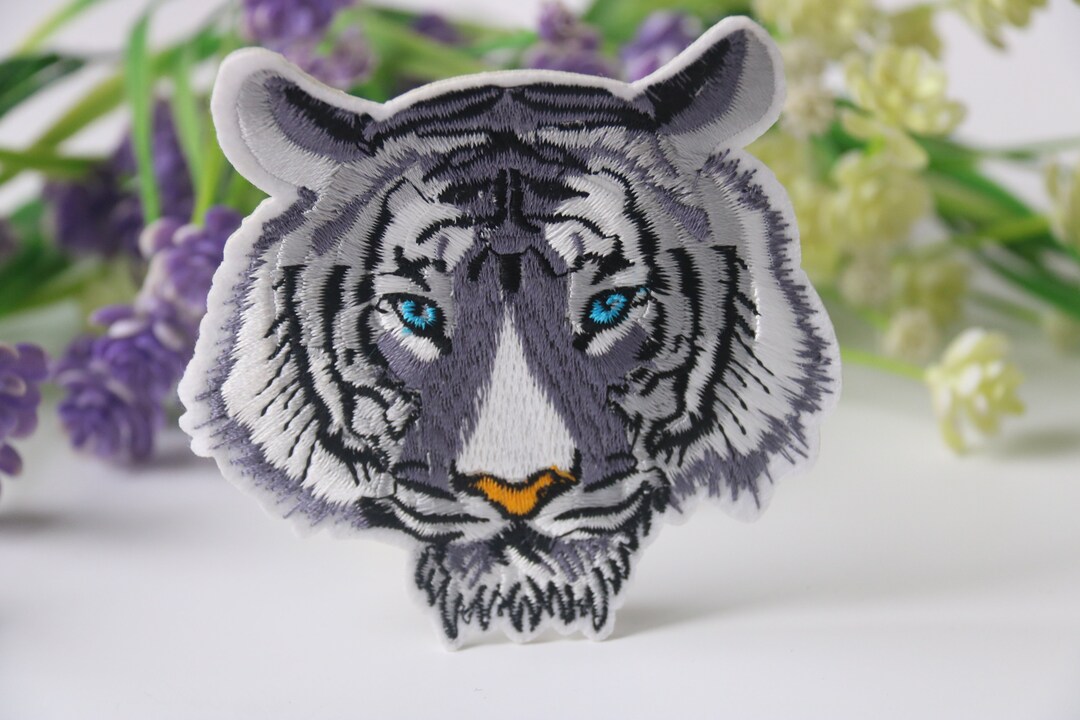 White Tiger Patch, Tiger Patch, Iron on Patch, Embroidered Patch, Funny ...