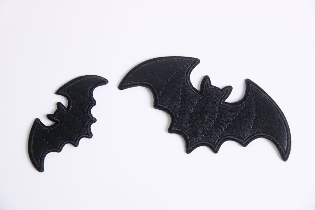 High-end PU Leather Stick on Bat Patch, for Halloween, Iron on Patch ...
