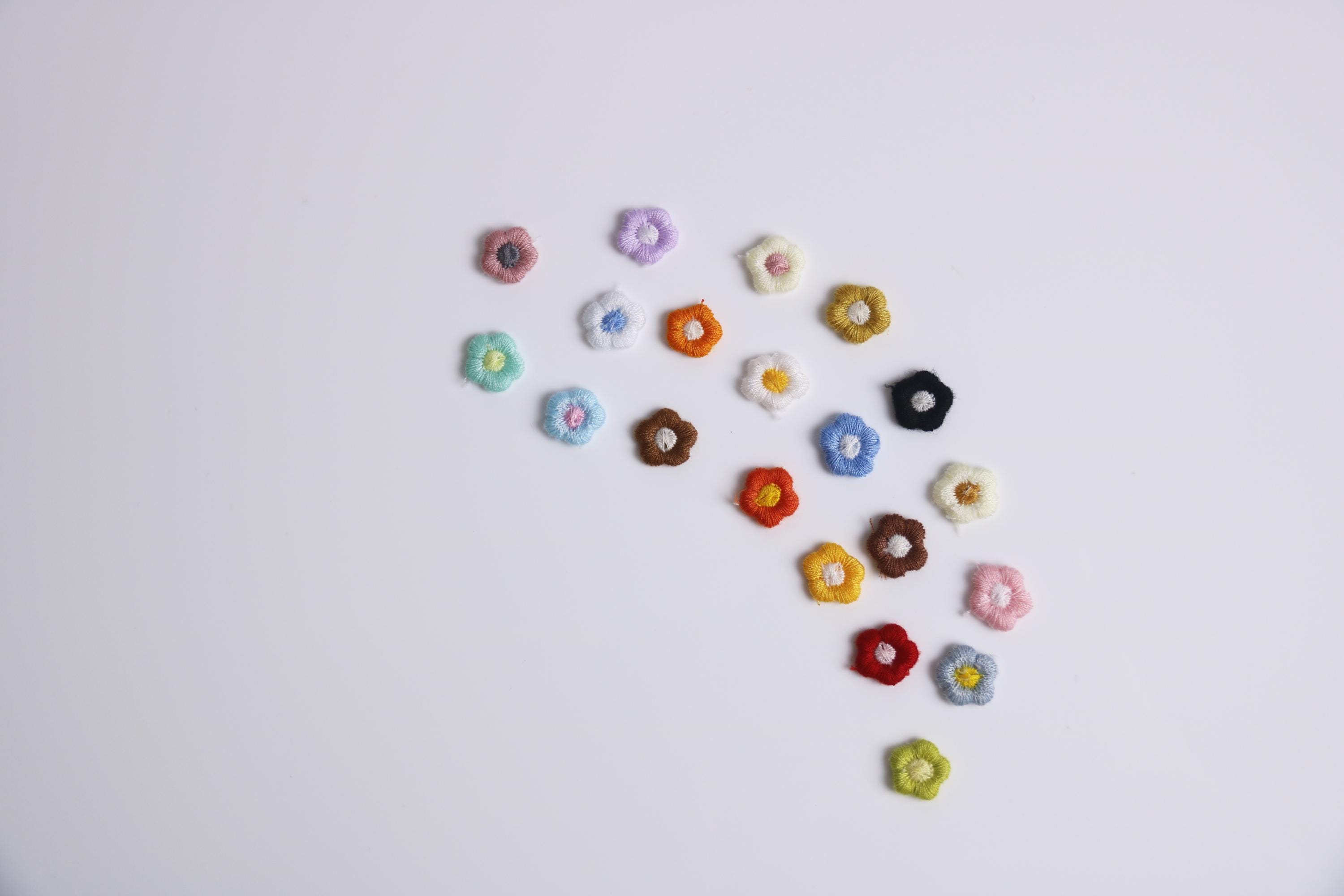 Mini Cute Tiny Fabric Flowers Patches, Set of 20 Patches, Flower Patch ...