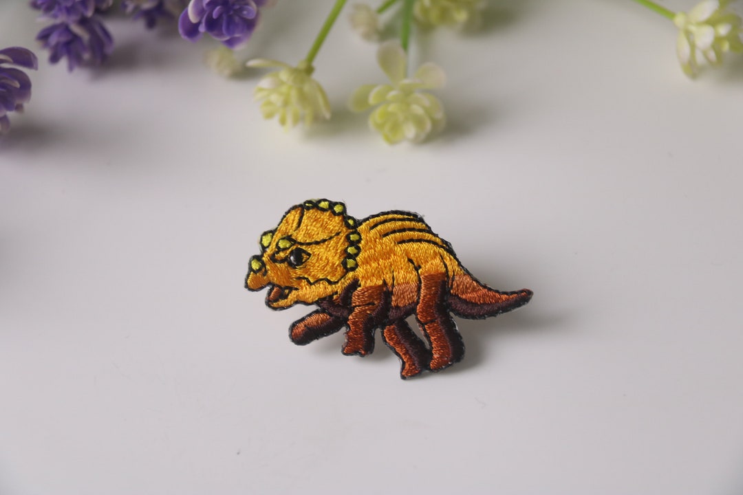 Baby Triceratops Patch, Dinosaur Patch, Iron on Patch, Embroidered Patch, Funny Patch, Cool ...