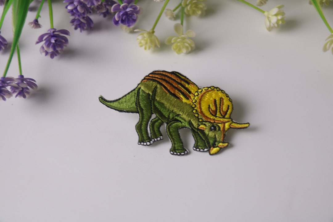 Triceratops Patch, Dinosaur Patch, Iron on Patch, Embroidered Patch, Funny Patch, Cool Patch ...