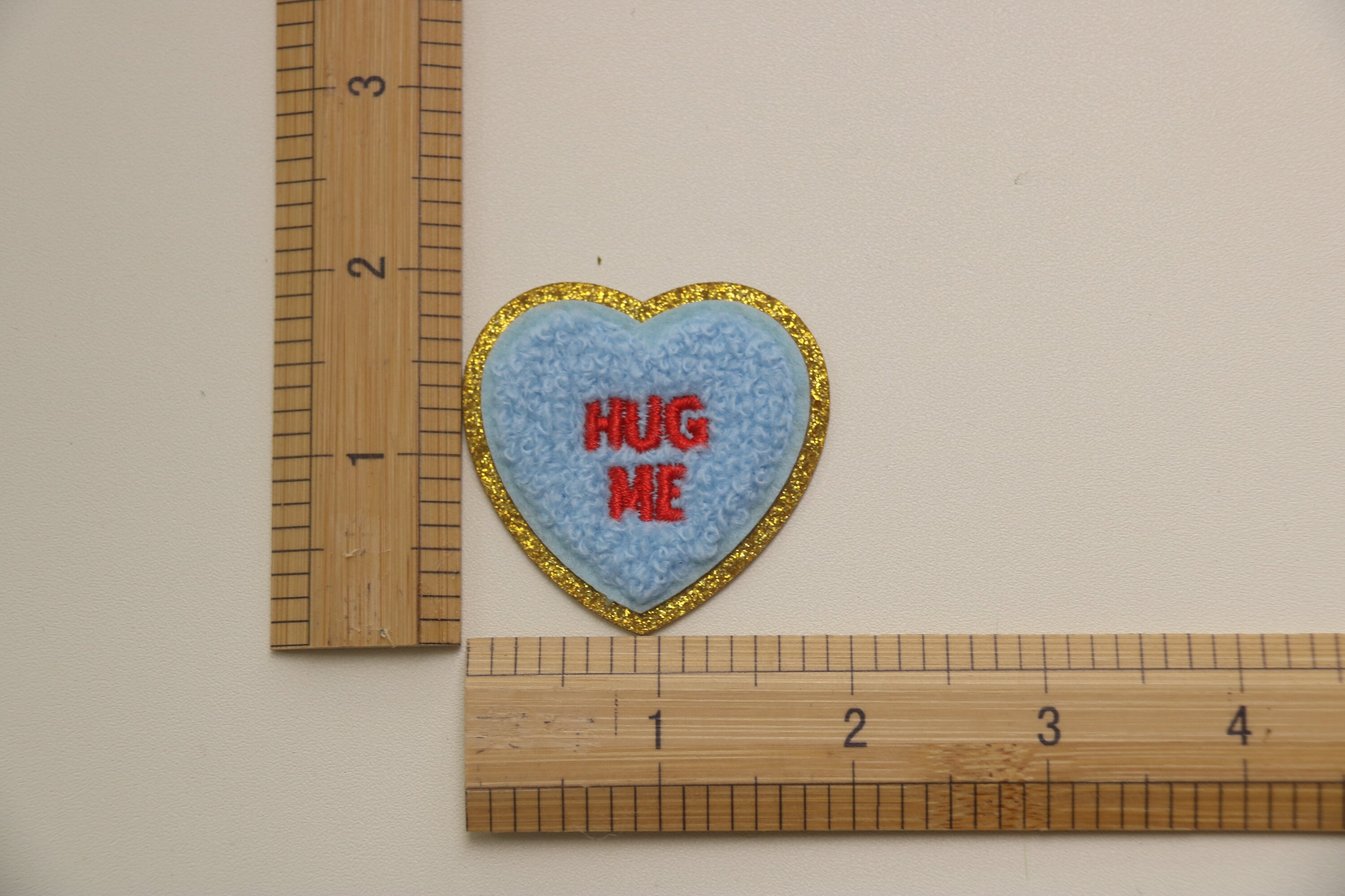 Hug Me Patch, Blue Chenille Heart Patch, Iron on Patch, Embroidered ...