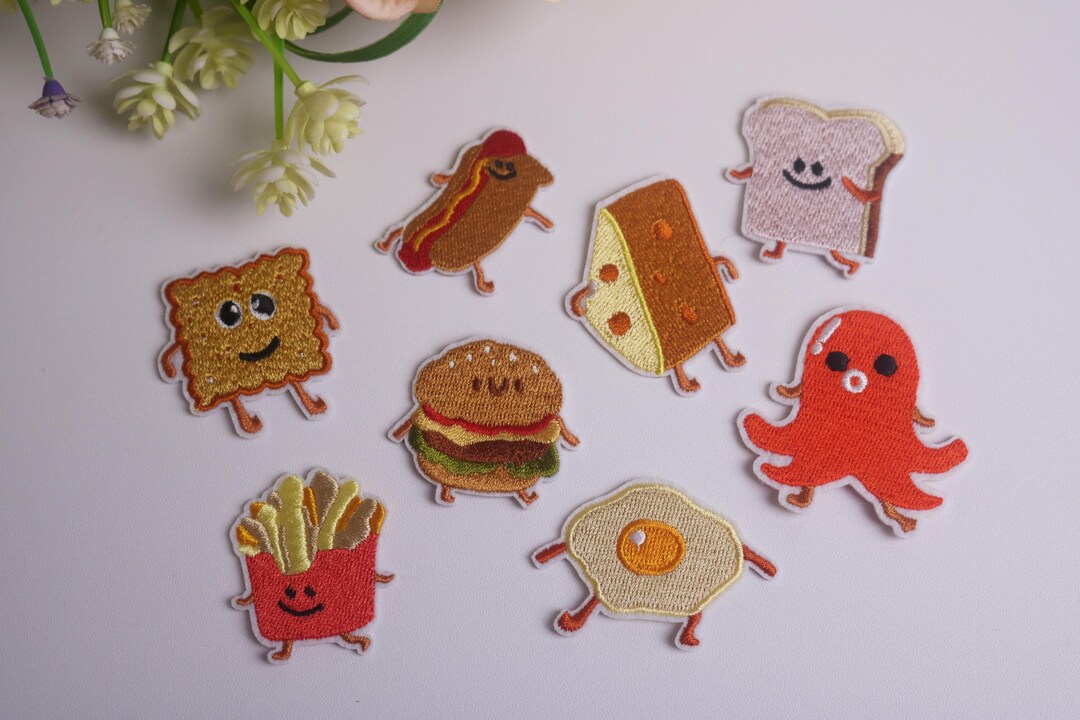 Comic Foods Patch, Biscuit Patch, Burger Patch, Chips Patch, Bread, Egg ...