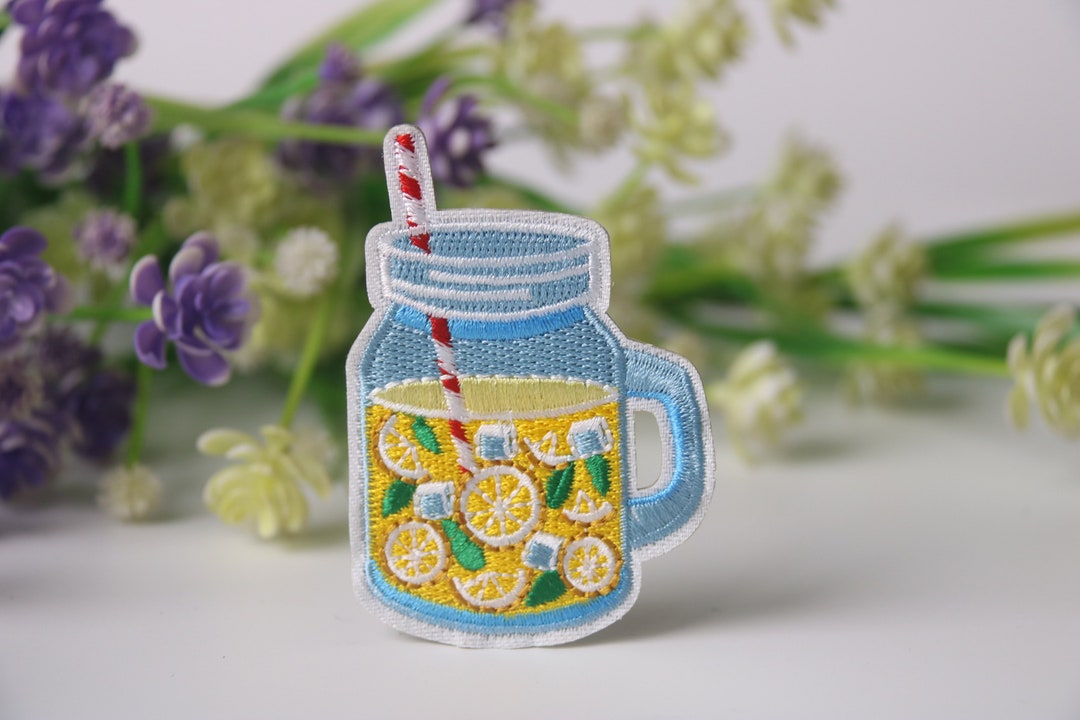 Lemon Drink Patch, Lemon Juice Patch, Iron on Patch, Embroidered Patch ...