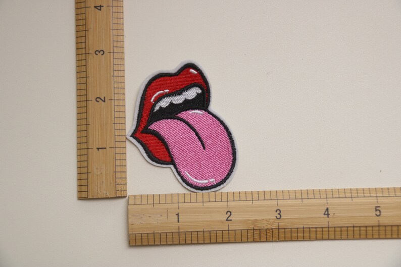 Red Tongue Patch, Red Lip Patch, Iron on Patch, Embroidered Patch ...