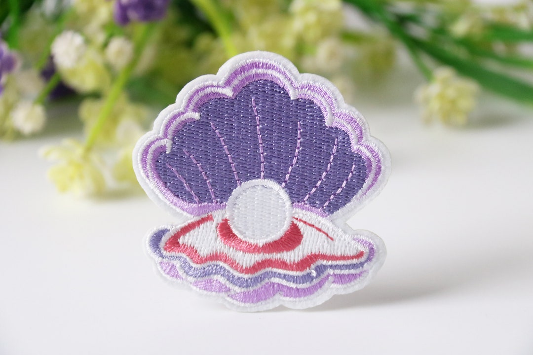 Pearl Sea Shell Patch, Iron on Patch, Embroidered Patch, Funny Patch ...