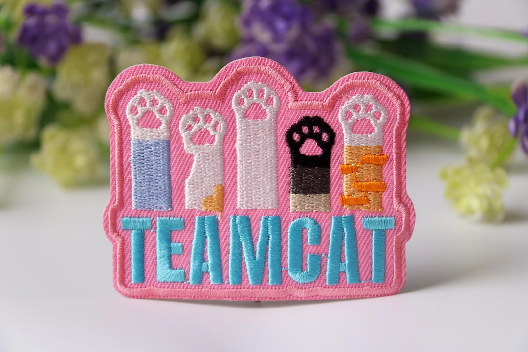 Team Cat Patch, Teamwork Patch, Iron on Patch, Embroidered Patch, Funny ...