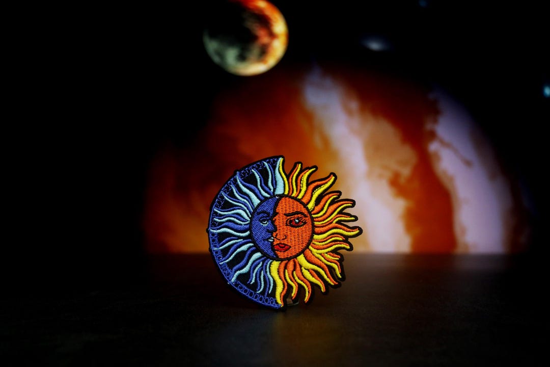 Sun and Moon Patch, Day and Night Patch, Iron on Patch, Embroidered Patch, Funny Patch, Cool ...