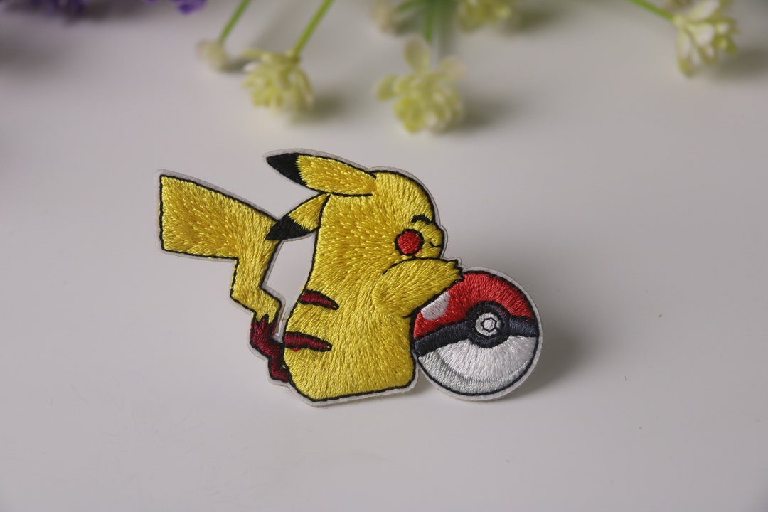 Pikachu Patch, Pokemon Patch, Iron on Patch, Embroidered Patch, Funny ...