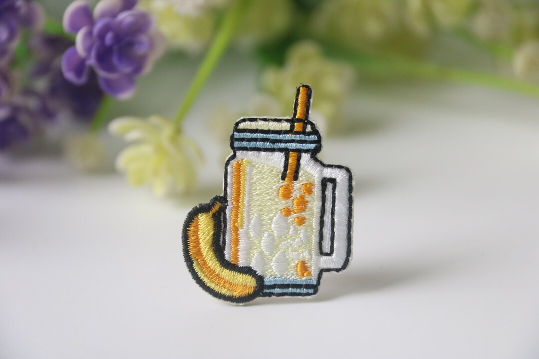 Banana Juice Patch, Drink, Fruit, Iron on Patch, Embroidered Patch ...