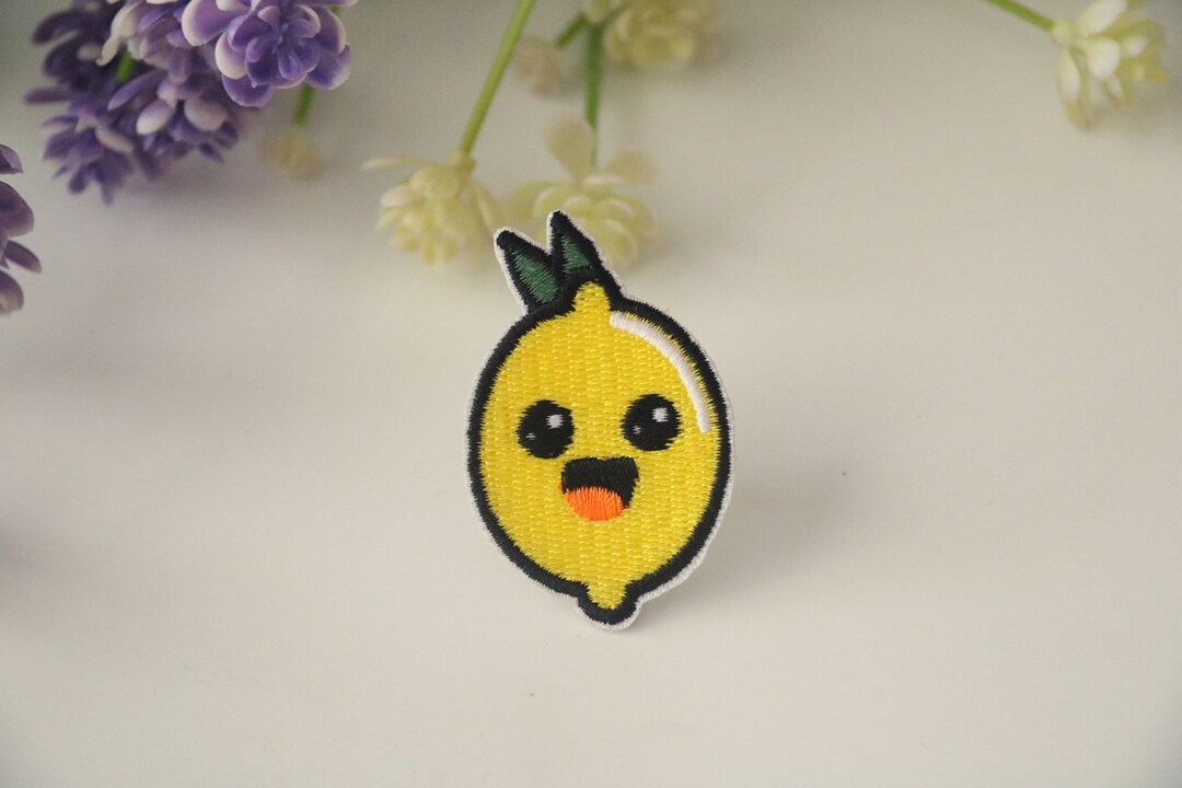 Tiny Smile Lemon Patch, Cute, Iron on Patch, Embroidered Patch, Funny ...