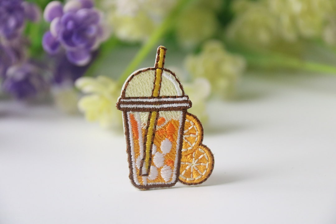 Orange Juice Patch, Drink Patch, Fruit, Iron on Patch, Embroidered ...