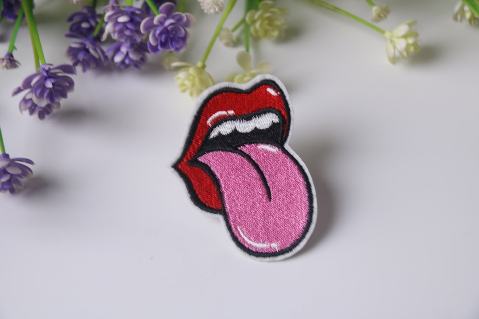 Red Tongue Patch, Red Lip Patch, Iron on Patch, Embroidered Patch, Funny Patch, Cool Patch, for ...