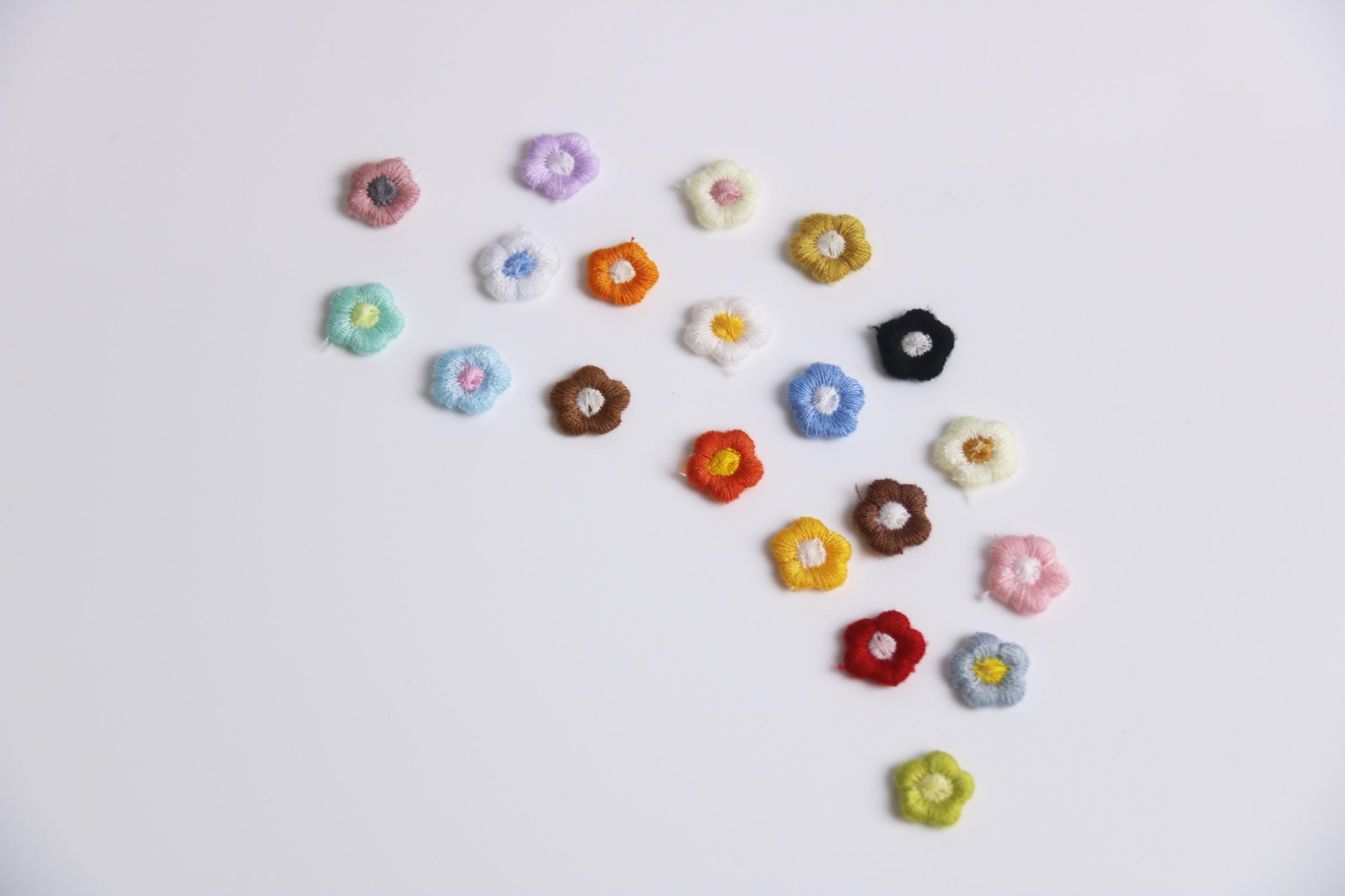 Mini Cute Tiny Fabric Flowers Patches, Set of 20 Patches, Flower Patch ...