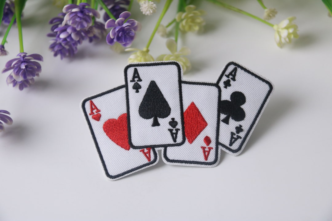 4 Aces Patch, Poker Patch, Iron on Patch, Embroidered Patch, Funny ...