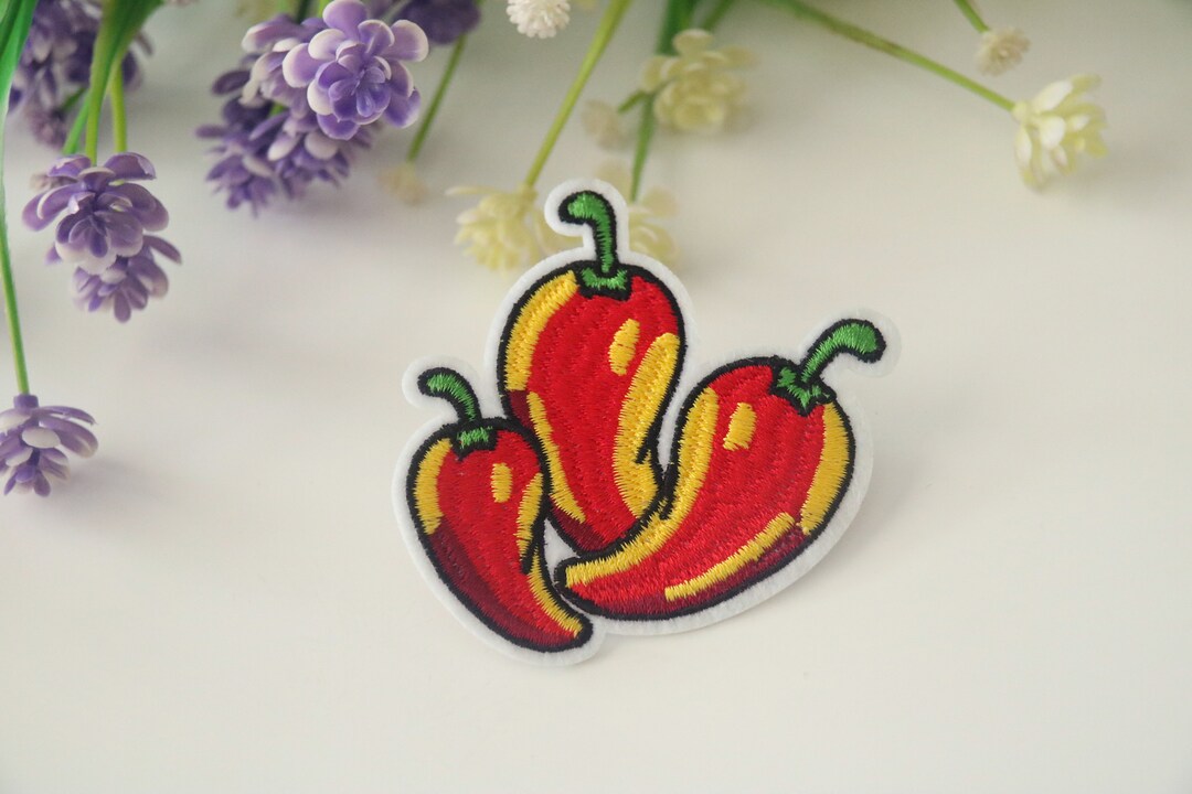 Red Chili Pepper Patch, Iron on Patch, Embroidered Patch, Funny Patch ...