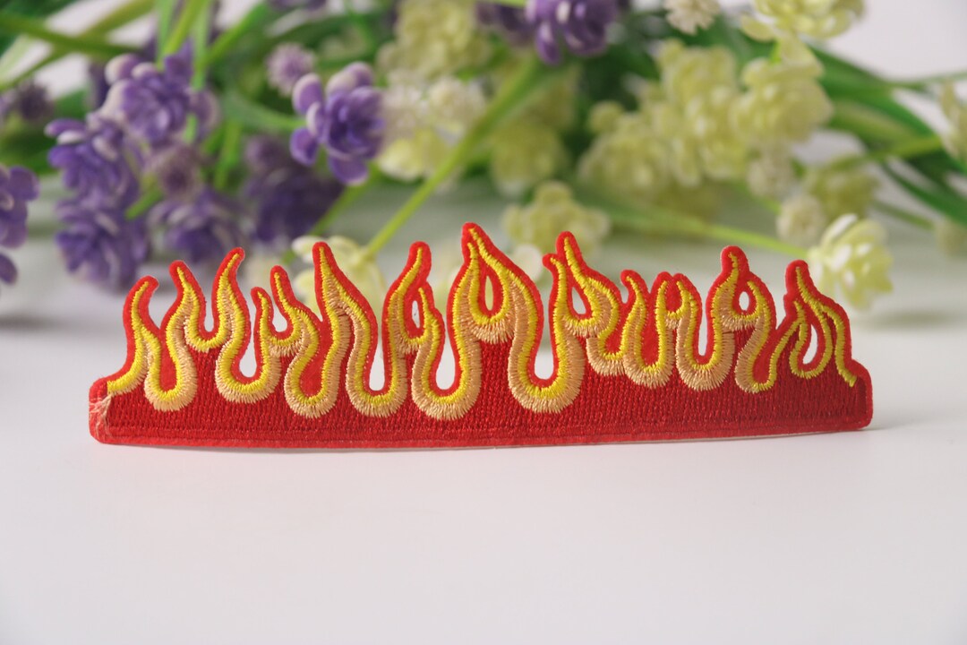 Flame Patch, Fire Patch, Iron on Patch, Embroidered Patch, Funny Patch ...
