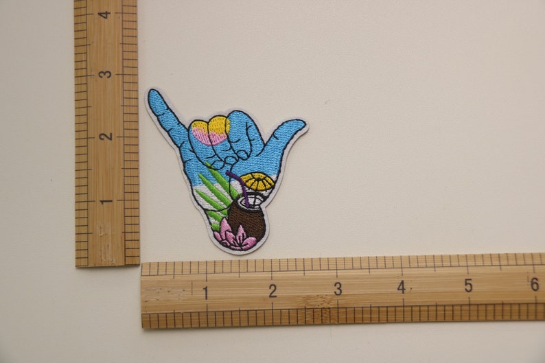 Shaka Hand Patch, Hawaii Patch, Iron on Patch, Embroidered Patch, Funny ...