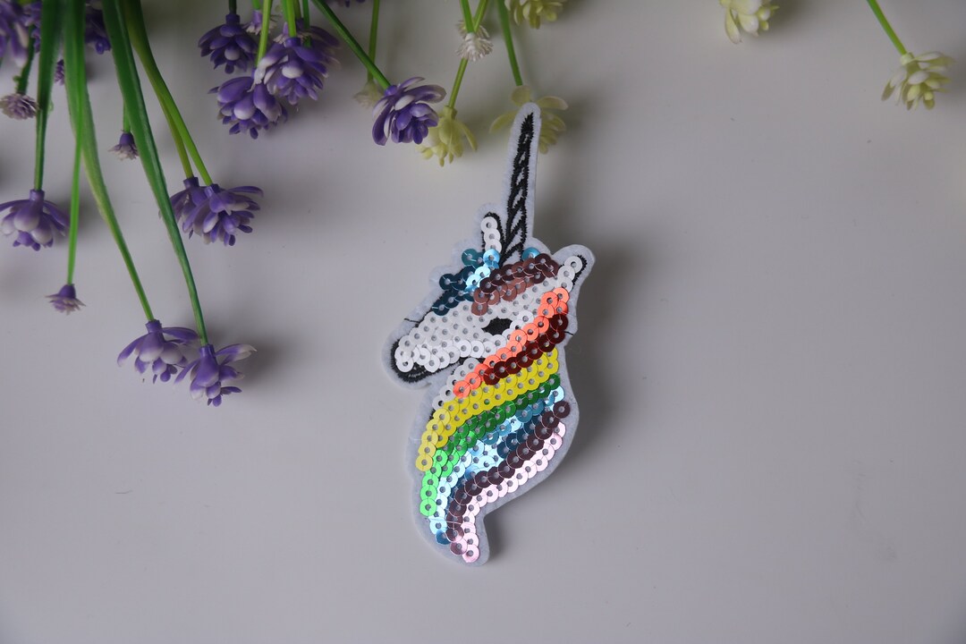 Sequined Rainbow Unicorn Patch, Iron on Patch, Embroidered Patch, Funny Patch, Cool Patch, for ...