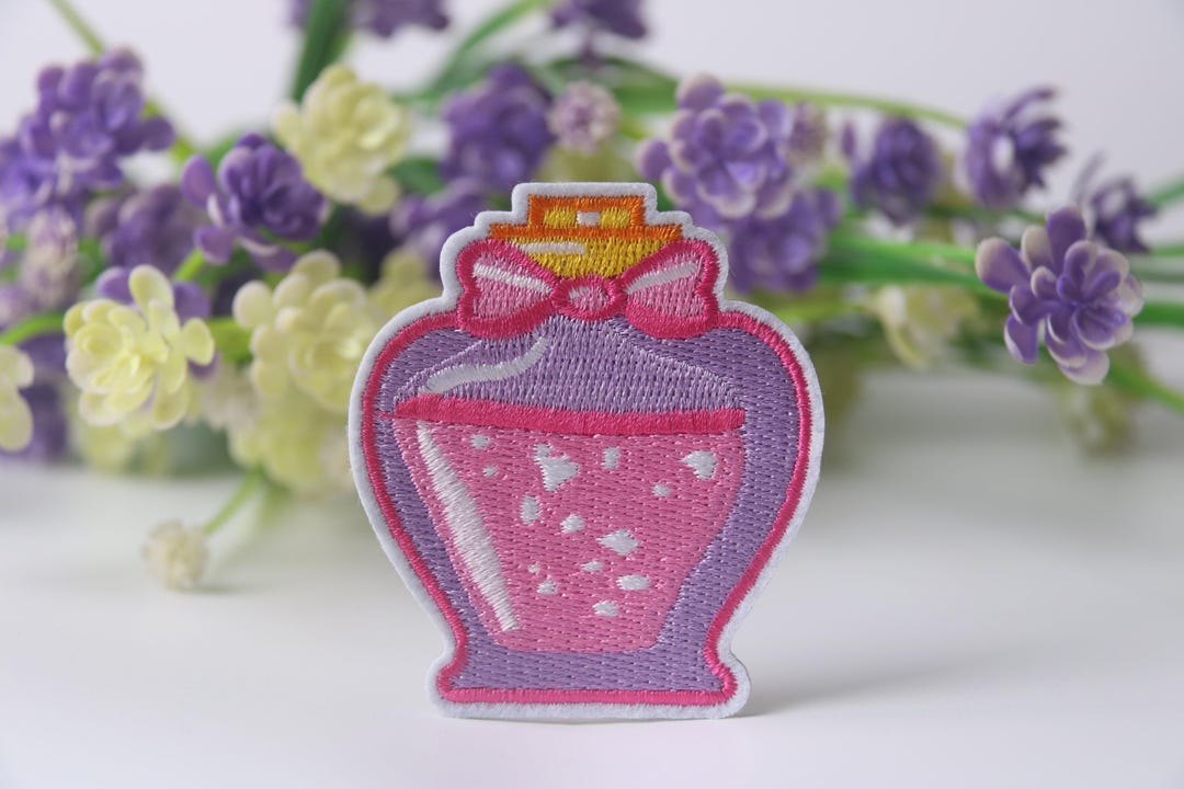 Perfume Patch, Purple, Pink, Iron on Patch, Embroidered Patch, Funny ...