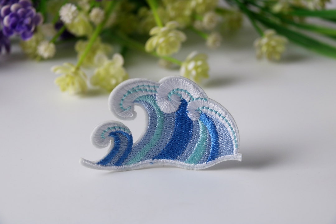 Sea Wave Patch, Wave Patch, Iron on Patch, Embroidered Patch, Funny ...