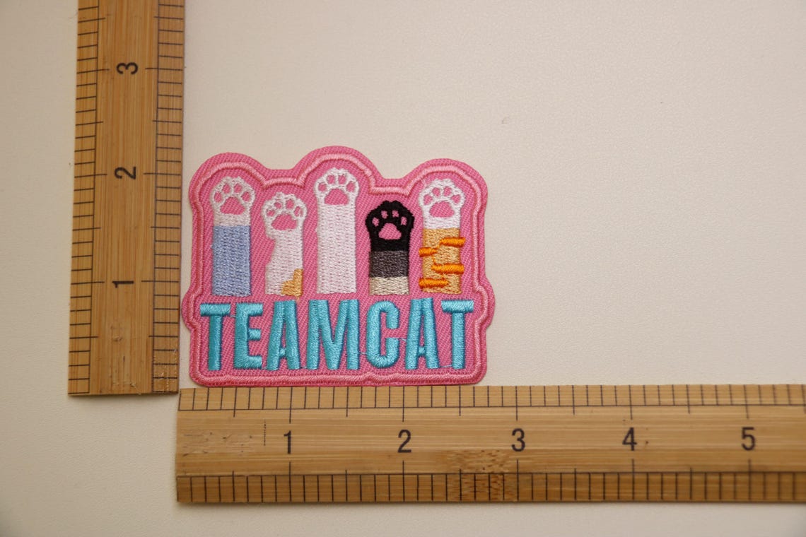 Team Cat Patch, Teamwork Patch, Iron on Patch, Embroidered Patch, Funny ...