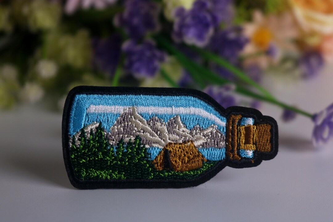 Camping Patch, Bottle Patch, Tent Patch, Adventure Patch, Iron on Patch ...
