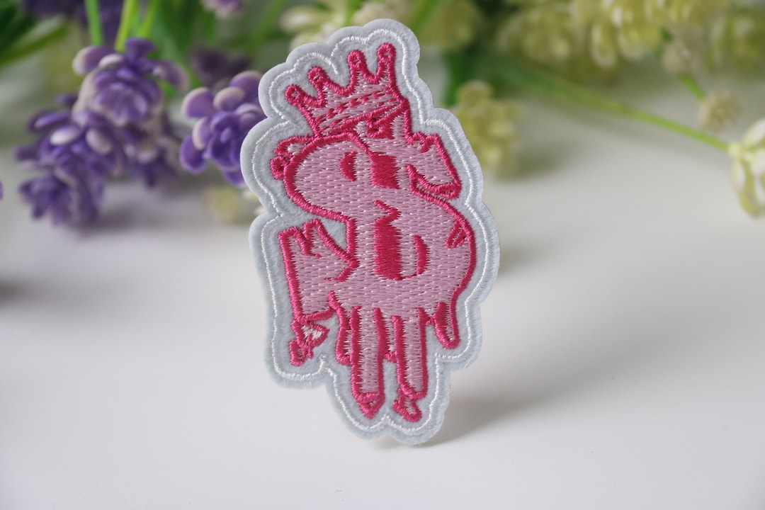 Dollar Sign Patch, Pink Dollar Patch, Iron on Patch, Embroidered Patch ...