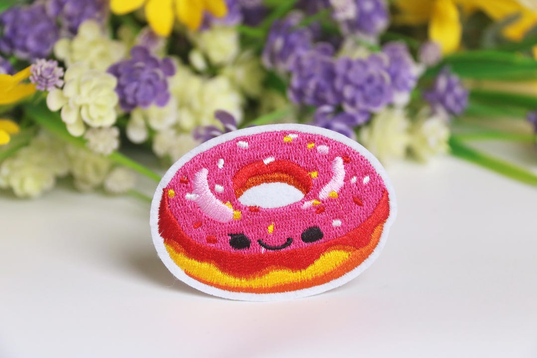 Delicious Donut Patch, Comic Iron on Patch, Embroidered Patch, Funny ...