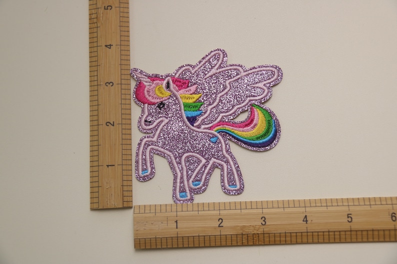 Purple Glitter Unicorn Patch, Iron on Patch, Embroidered Patch, Funny ...