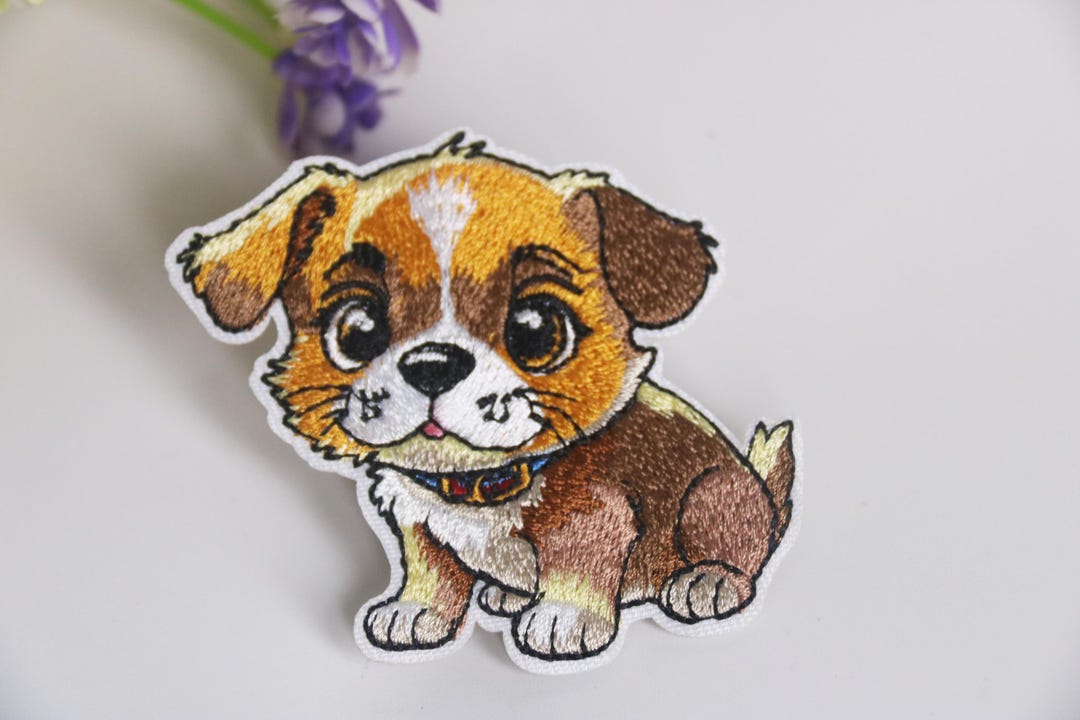 Cute Puppy Patch, Dog Patch, Gorgeous, Iron on Patch, Embroidered Patch ...
