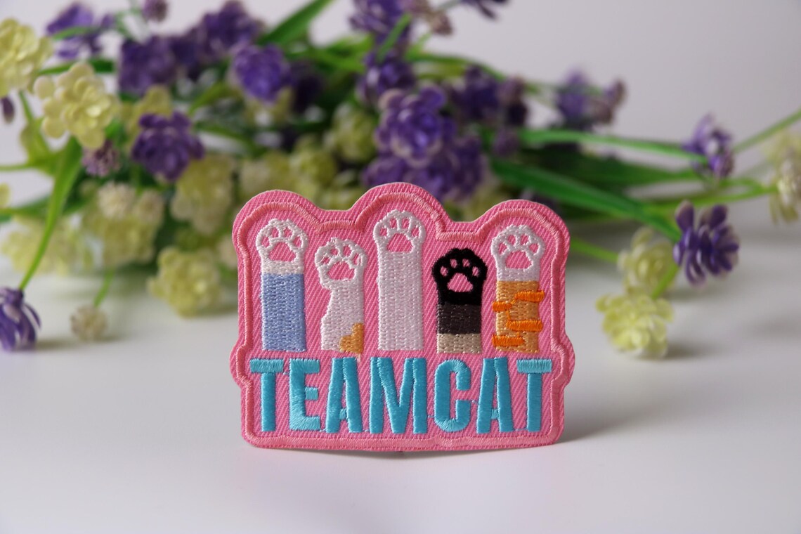 Team Cat Patch, Teamwork Patch, Iron on Patch, Embroidered Patch, Funny ...