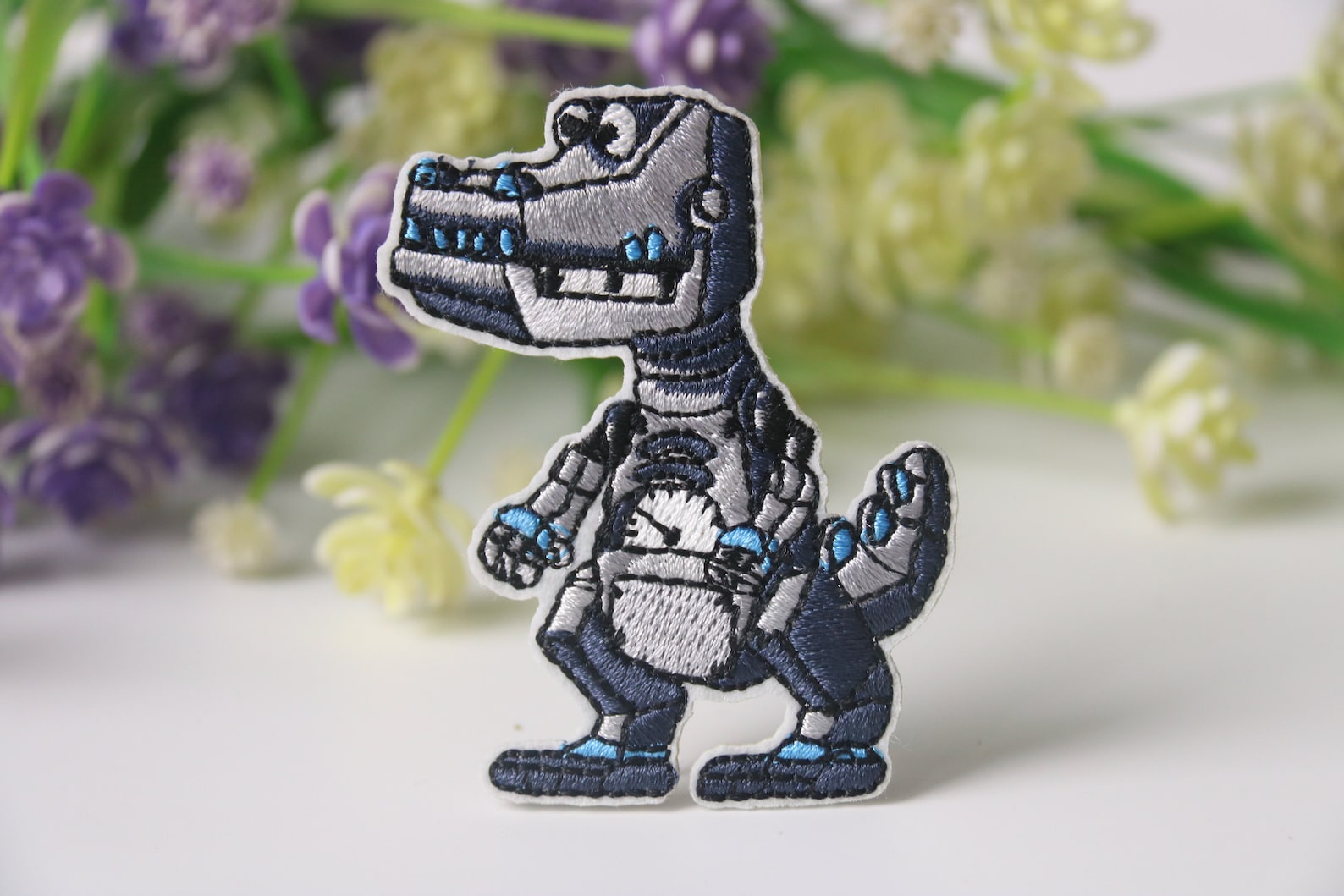 Mechanical Dinosaur Patch, T-rex Patch, Iron on Patch, Embroidered Patch, Funny Patch, Cool ...