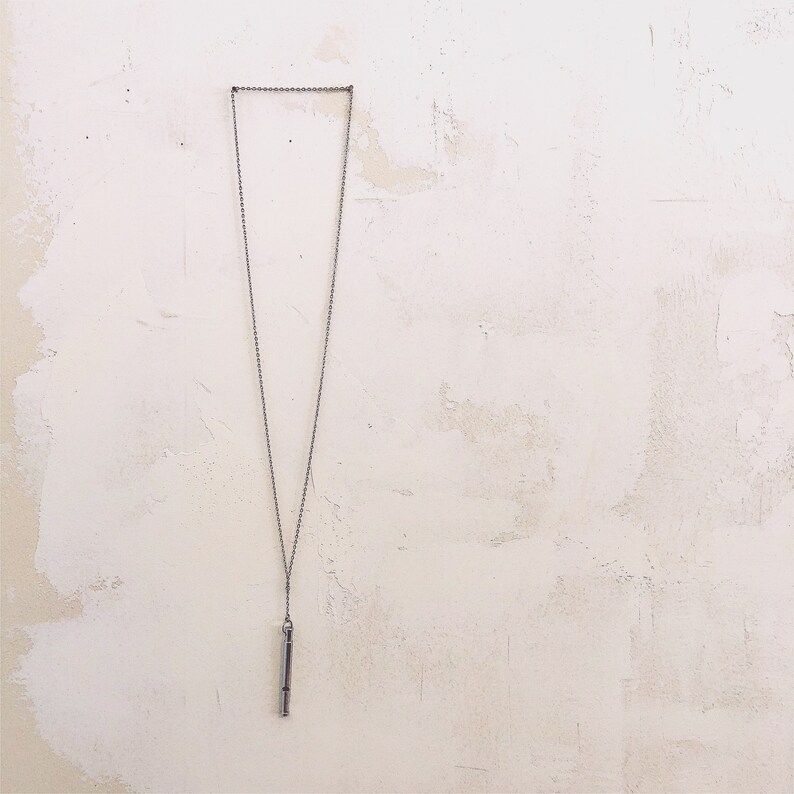 Long Whistle Necklace Silver With Curb Chain Whistle Charm - Etsy